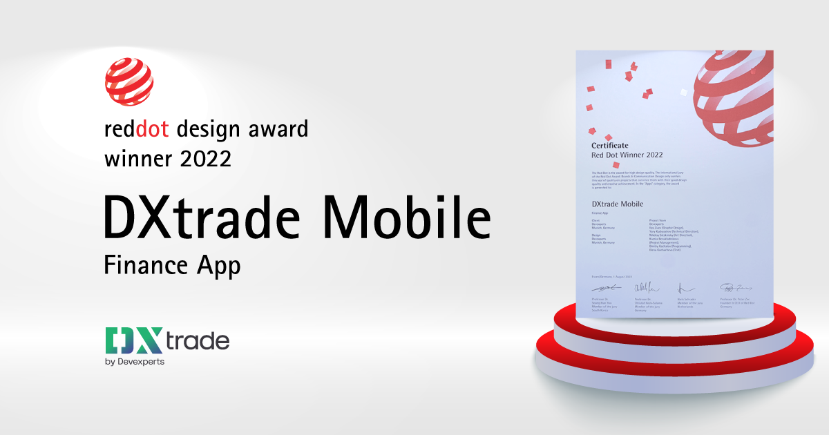 DXtrade Is a Red Dot 2022 Winner - Devexperts