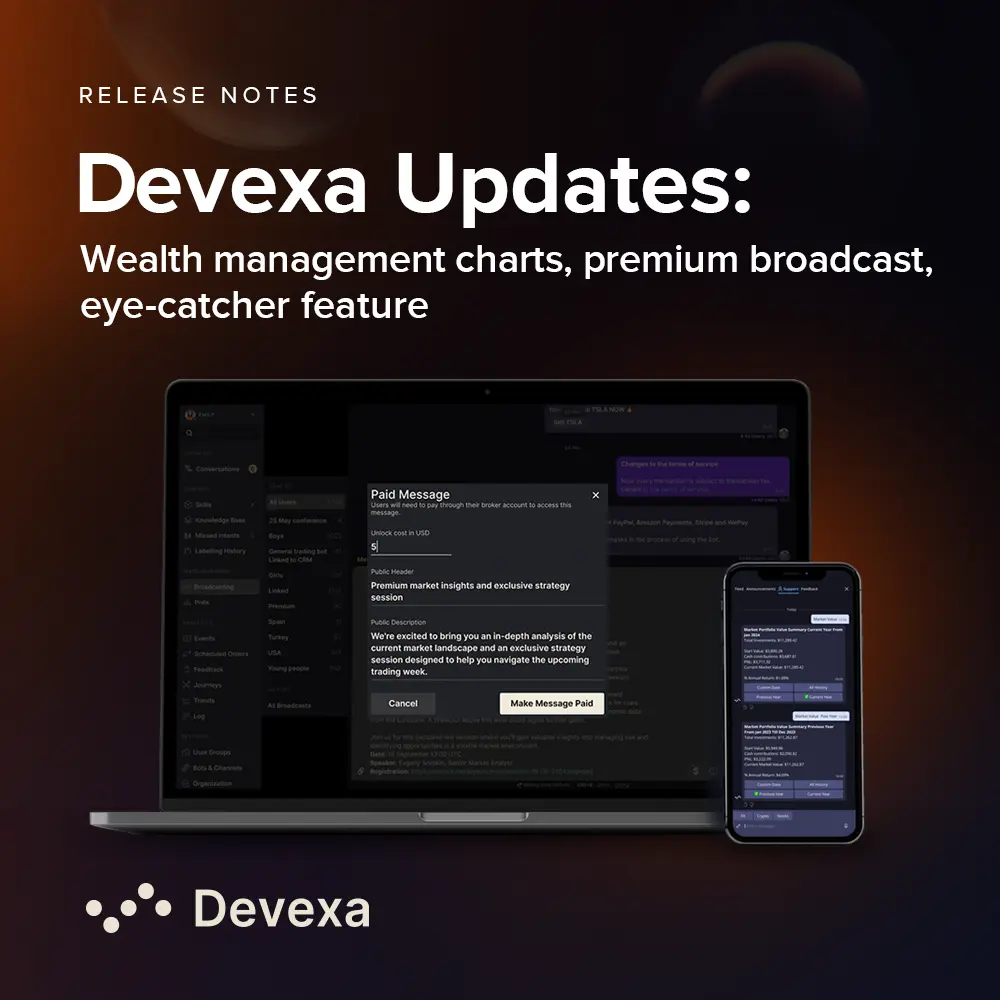 Devexa Updates: Wealth Management Charts and Premium Broadcast